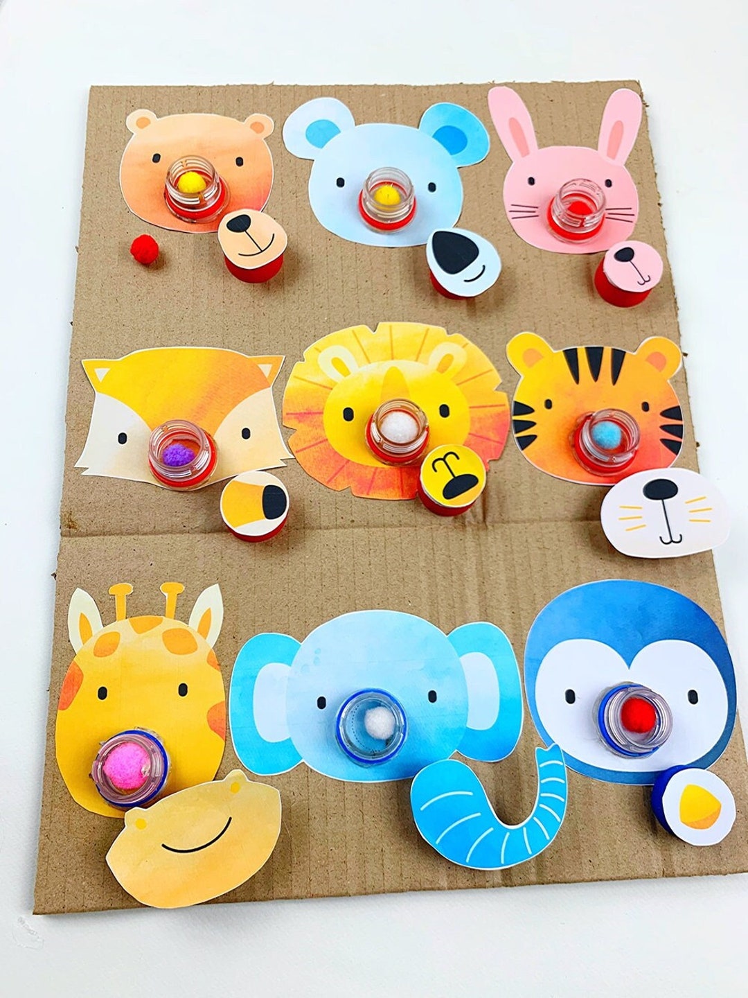 Animal Bottle Cap Matching Printable: Preschool Learning Activity ...