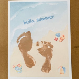 Summer Footprint Art: Kids Handprint Craft (digital Download) - Etsy