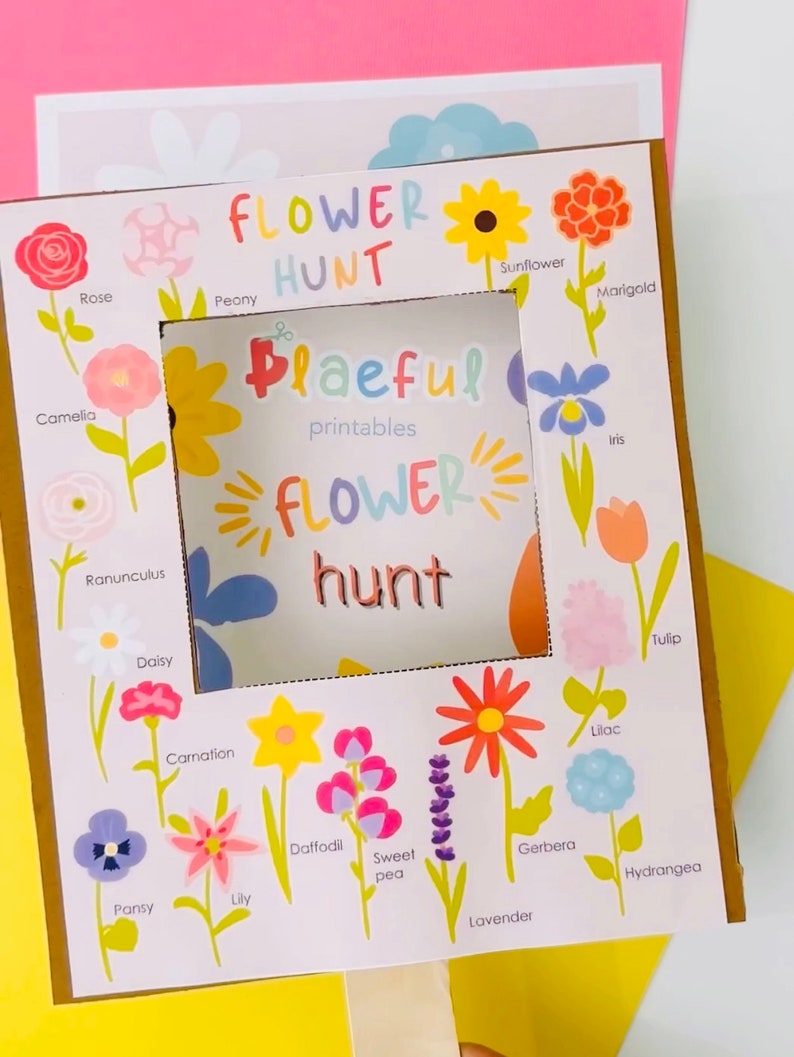 Flower Hunt Flower Printable Preschool Learning Nature - Etsy