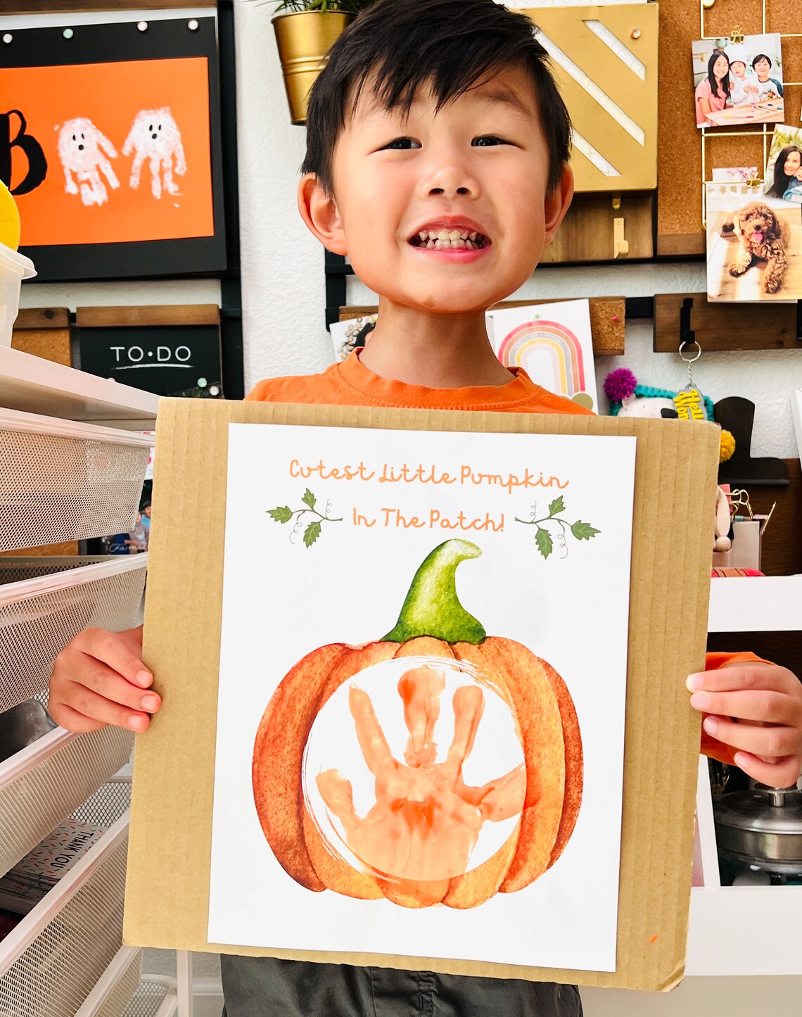 Pumpkin Handprint Art Printable Pumpkin Printable Fall Art - Etsy