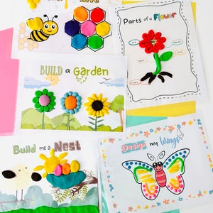 Spring Playdough Mats: Garden, Bee, Flower (digital Download) - Etsy