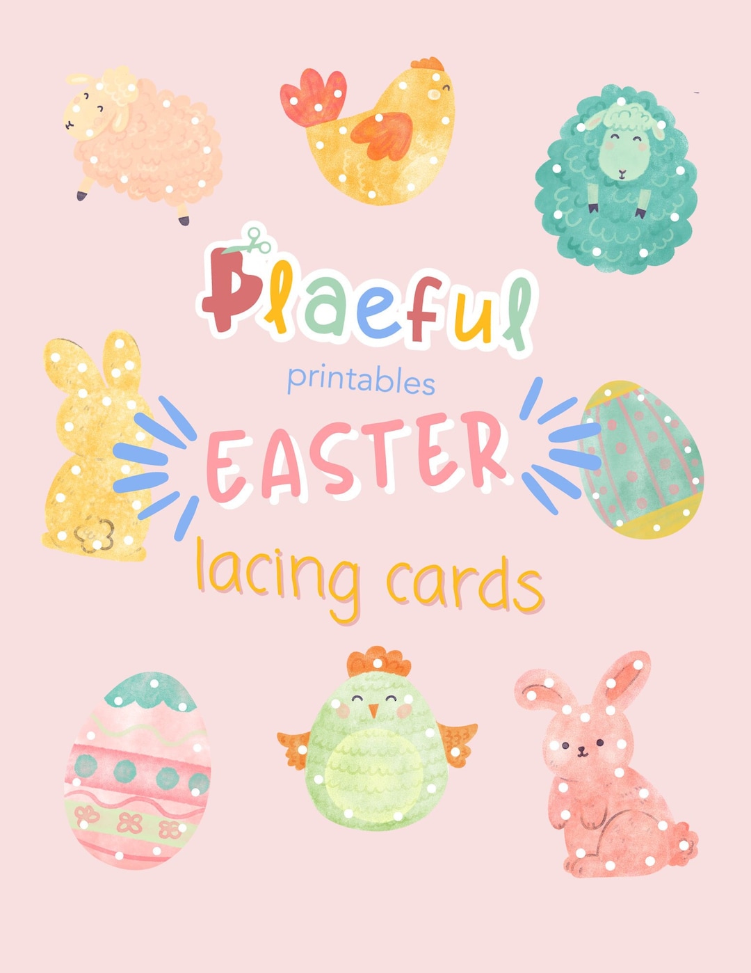 Easter Lacing Cards, Easter Cards, Easter Printable Card, Preschool ...