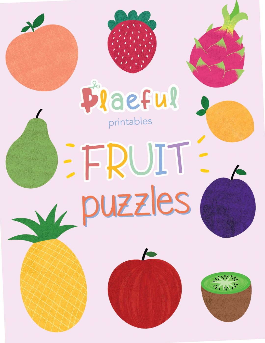 Fruit Puzzle Printable, Fruit Printable, Fruit Learning, Color Learning ...