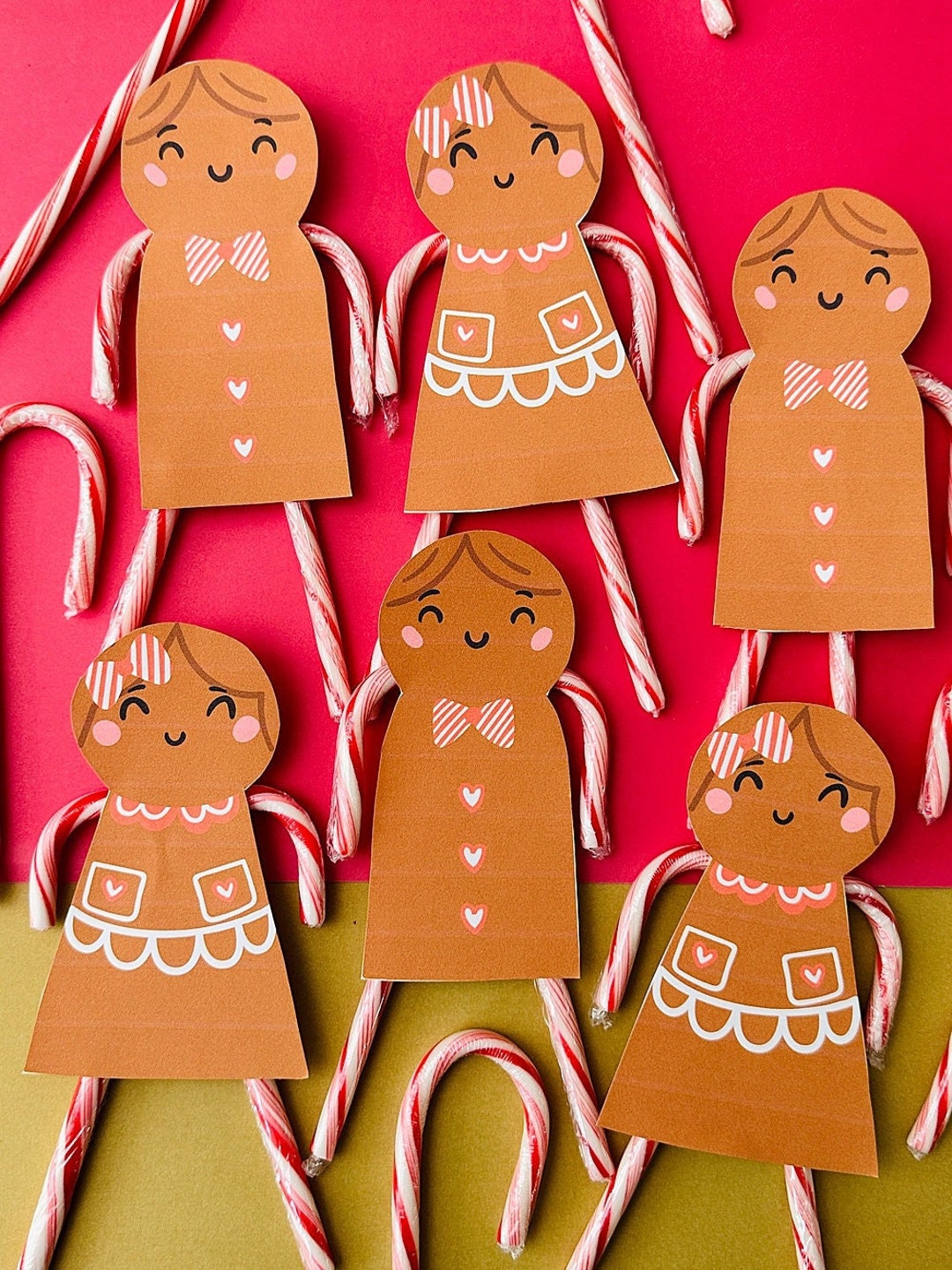 Gingerbread Candy Cane Printable: Christmas Craft Treat (digital ...