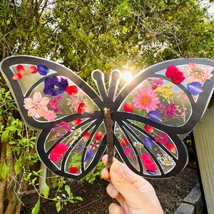 Pressed Flower Butterfly Craft, Butterfly Printable, Butterfly Art ...