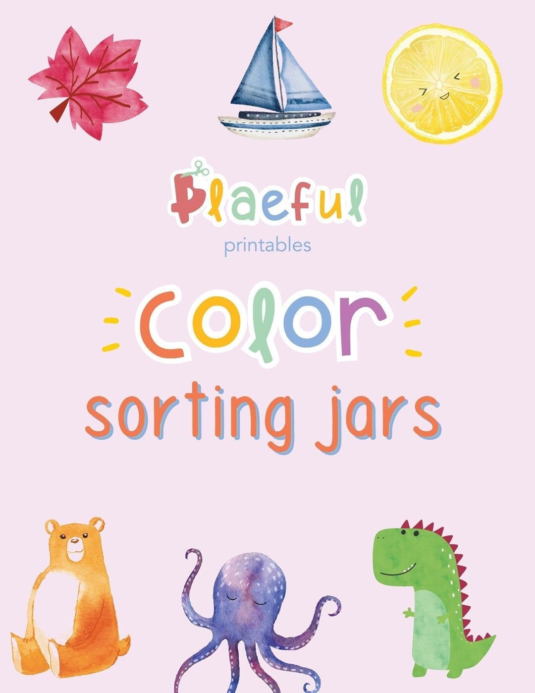 Color Sorting Jars, Children's Learning Printable, Preschool Game ...
