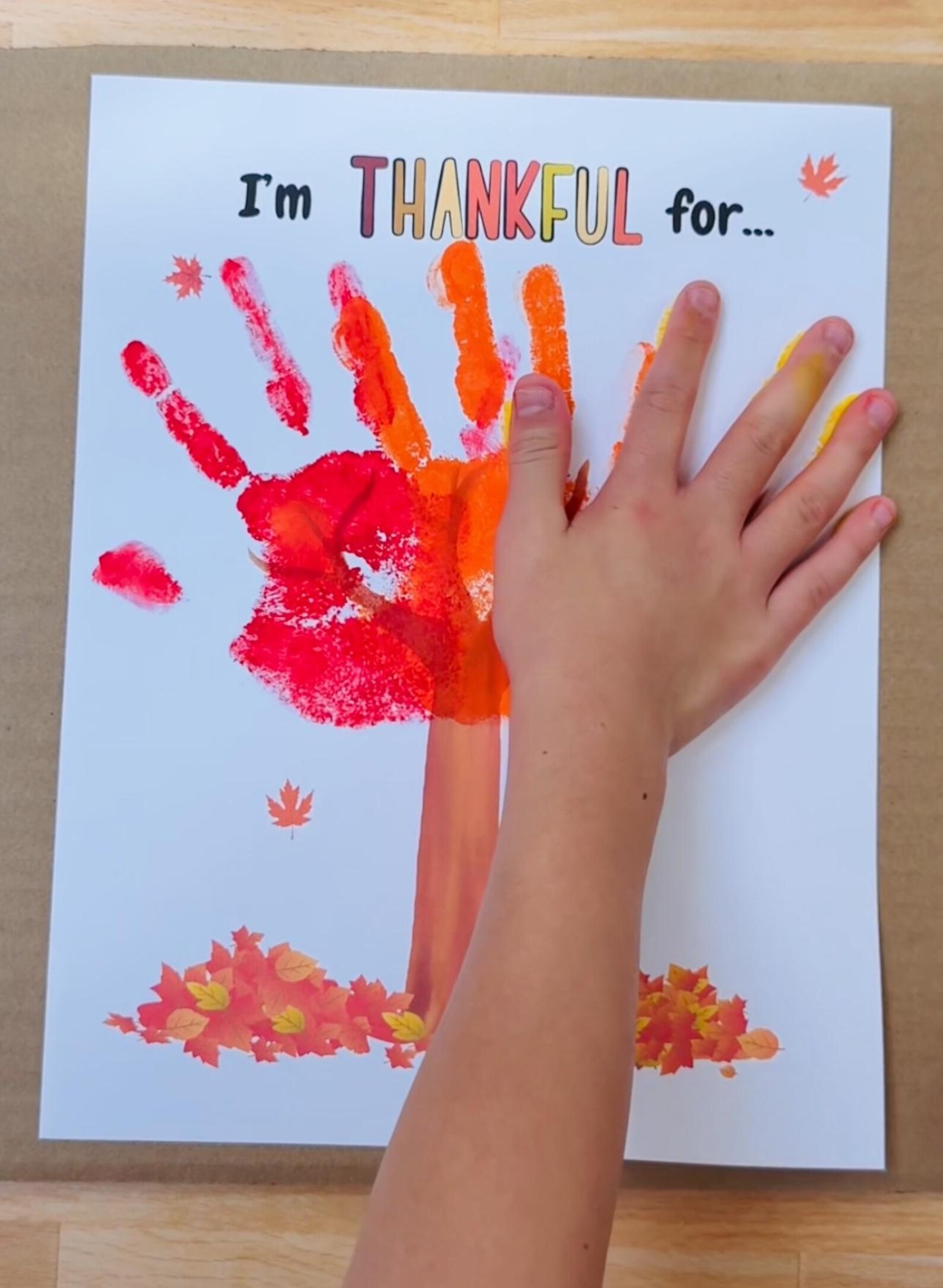 Thankful Handprint Tree Art Printable: Thanksgiving Craft (digital ...