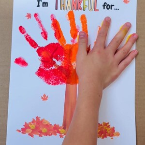 Thankful Handprint Tree Art Printable: Thanksgiving Craft (digital ...