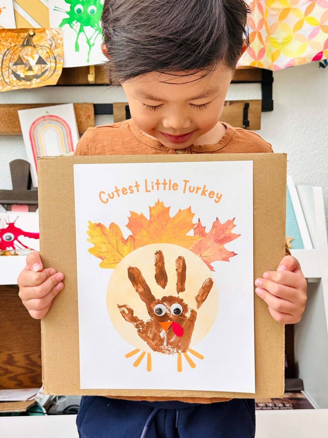 Turkey Handprint Art: Thanksgiving Craft Printable (digital Download ...