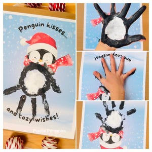 Penguin Handprint Art Printable, Christmas Handprint Printable ...