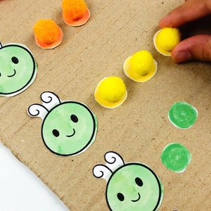 Caterpillar Counting, Color Matching Printable, Children's Learning ...
