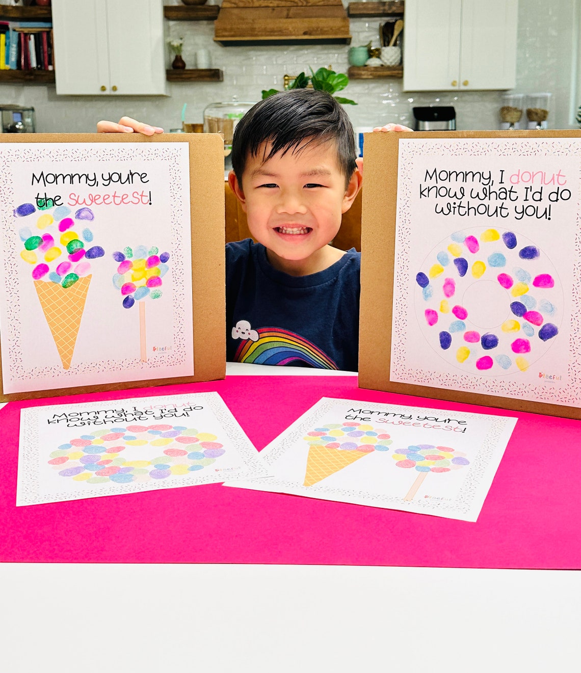 Mother's Day Fingerprint Art Mother's Day Printable - Etsy