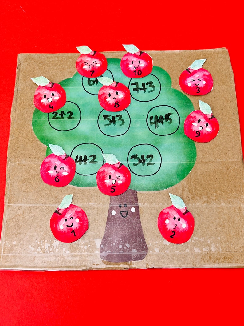 Apple Math Tree Printable Apple Printable Back to School - Etsy