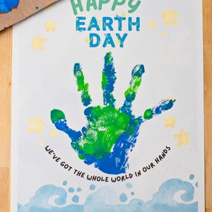 Earth Day Handprint Art, Earth Day Craft, Earth Day Printable ...