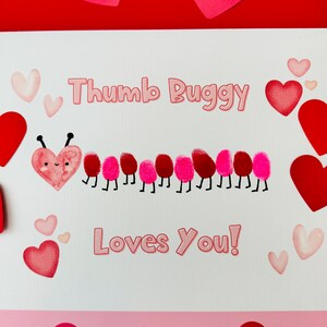 Valentine Thumbprint Art, Valentine Craft, Preschool Valentine ...