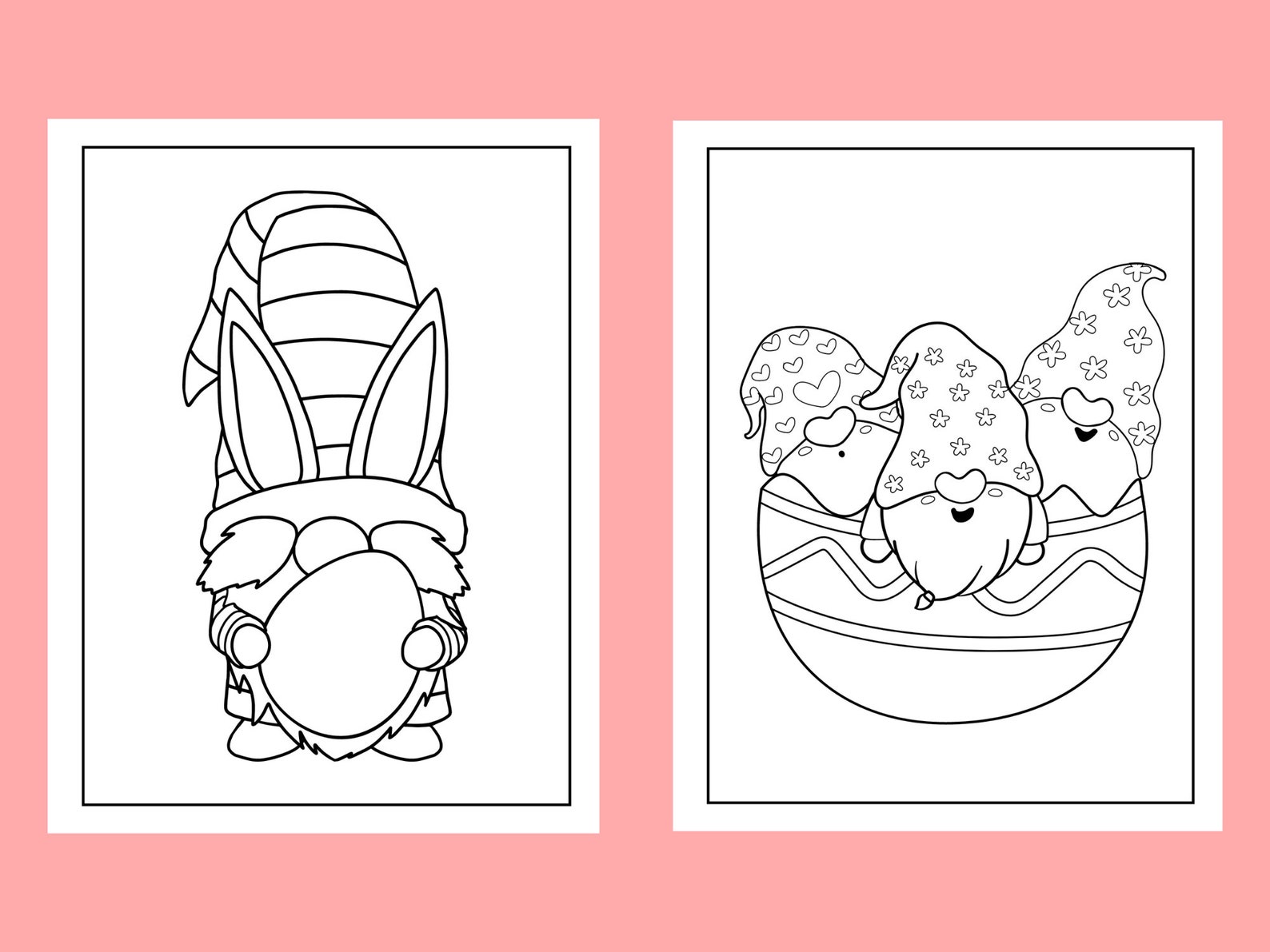 Gnome Easter Coloring Easter Coloring Printable Easter - Etsy