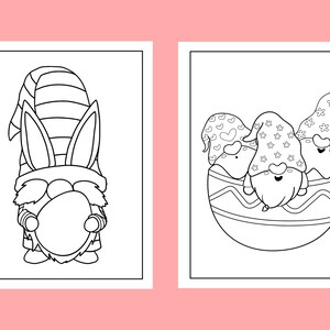 Gnome Easter Coloring, Easter Coloring, Printable Easter Coloring Pages ...