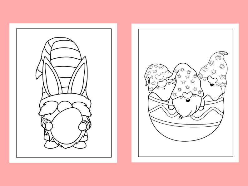 Gnome Easter Coloring Easter Coloring Printable Easter - Etsy