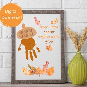 Acorn Handprint Art: Fall Craft Printable (digital Download) - Etsy Canada