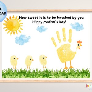 Mother's Day Chick Handprint Art: Gift Card Printable (digital Download ...