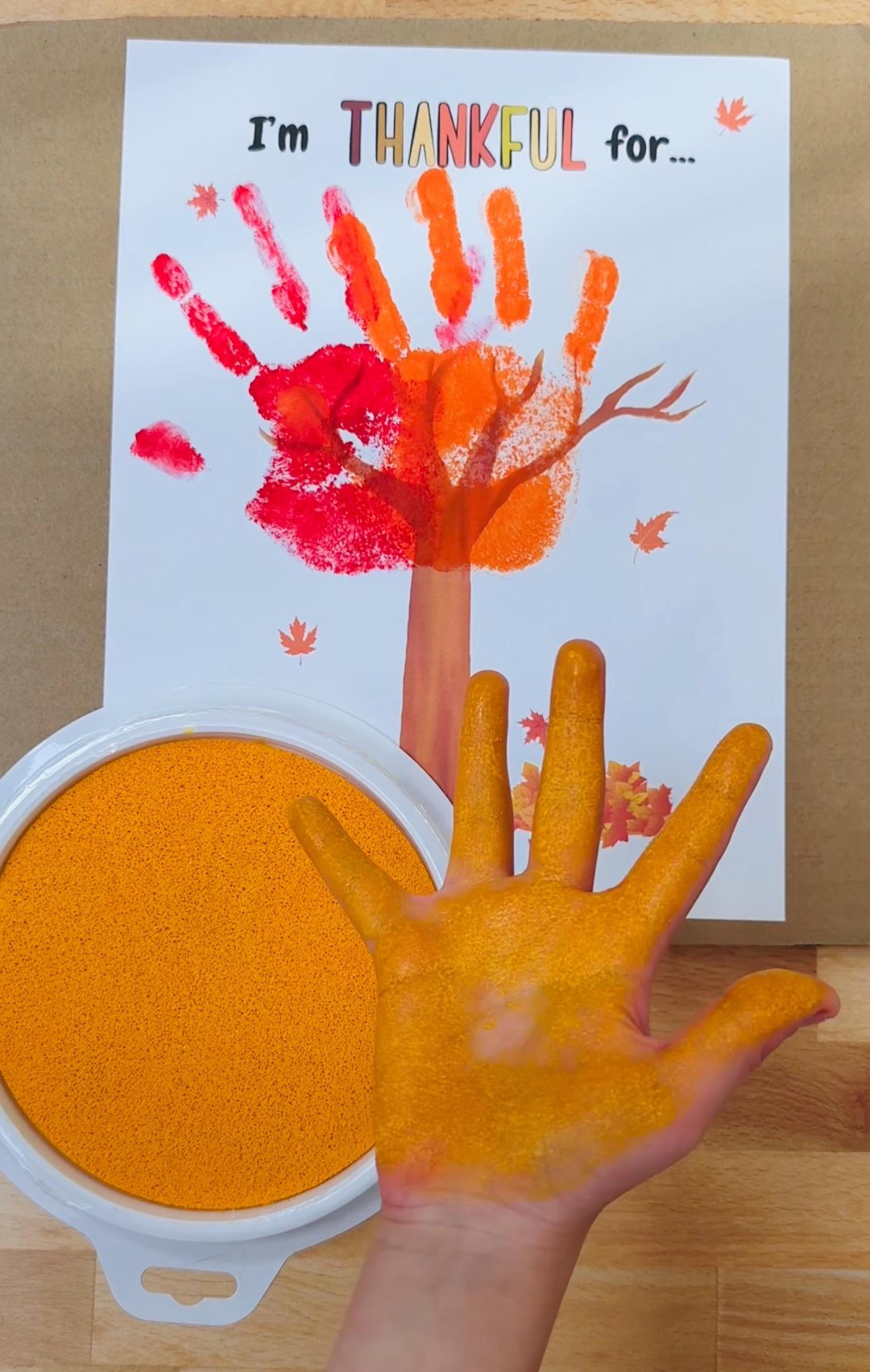 Thankful Handprint Tree Art Printable: Thanksgiving Craft (digital ...