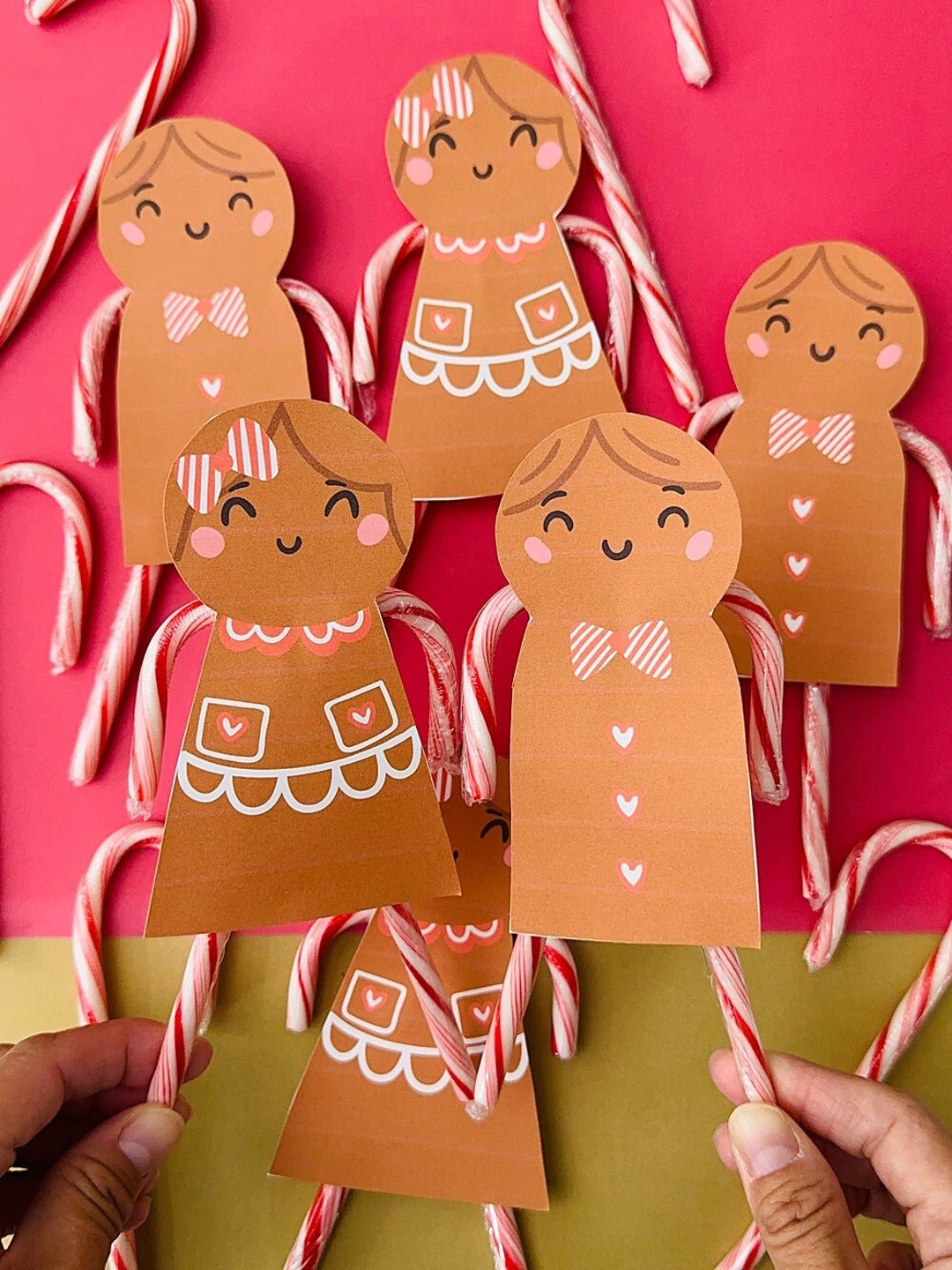 Gingerbread Candy Cane Printable: Christmas Craft Treat (digital ...