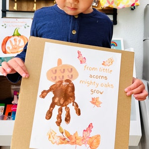 Acorn Handprint Art Printable, Acorn Printable, Fall Art Print ...