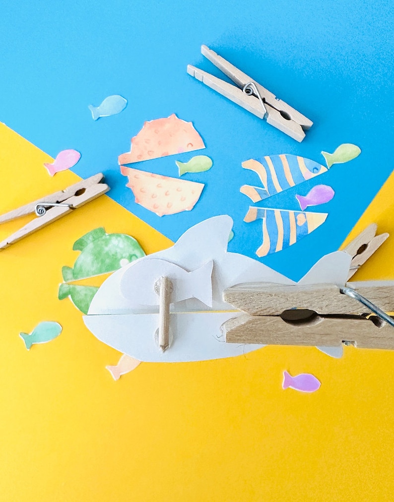 Fish Clothespin Craft: Ocean Animal Printable (digital Download) - Etsy