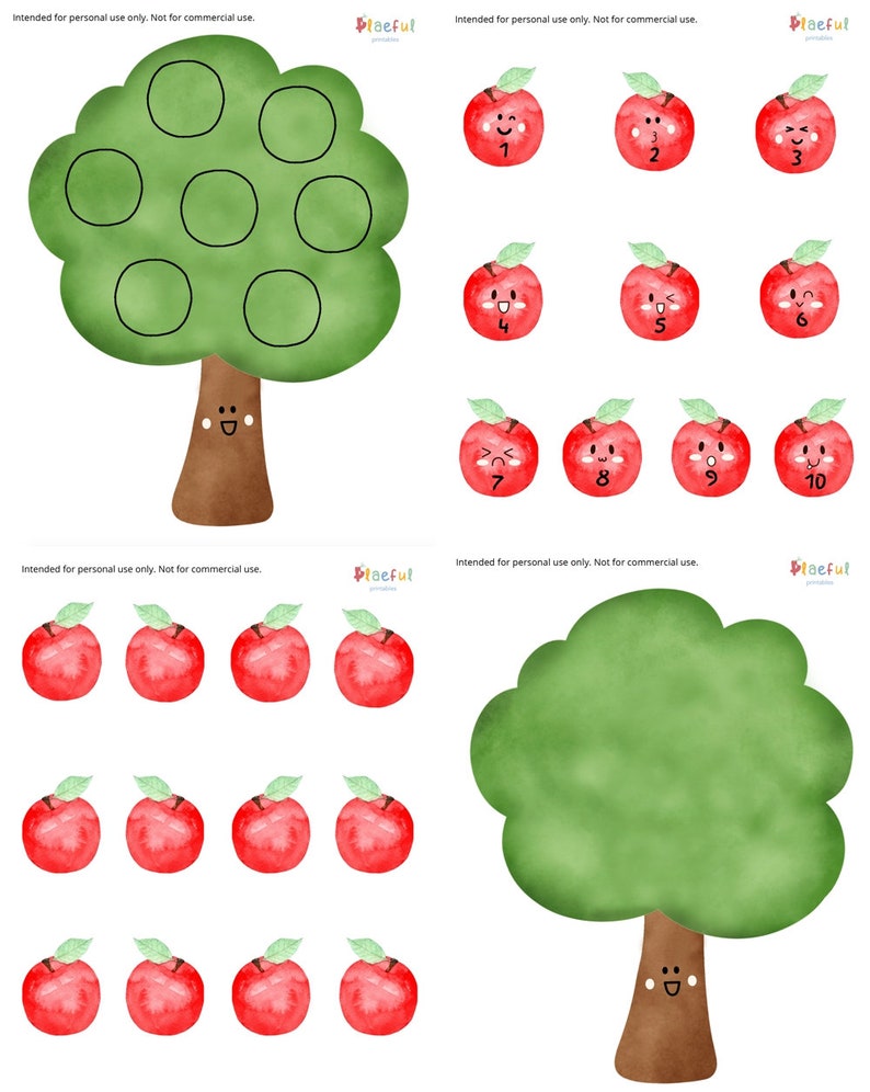 Apple Math Tree Printable Apple Printable Back to School - Etsy