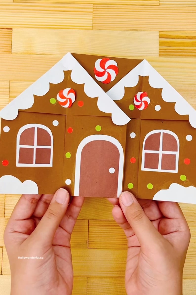 Gingerbread House Paper Craft Printable, Christmas Craft, Downloadable ...