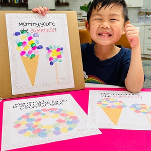 Mother's Day Fingerprint Art, Mother's Day Printable, Preschool ...