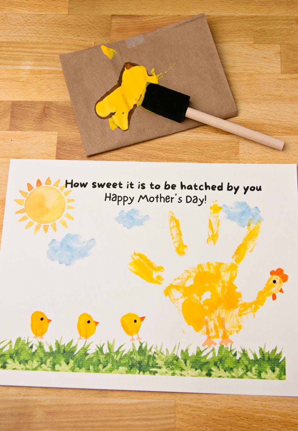 Mother's Day Chick Handprint Art: Gift Card Printable (digital Download ...