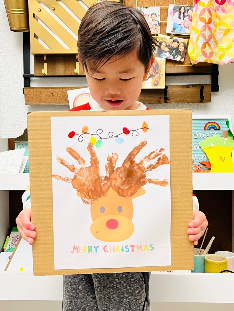 Rudolph Handprint Art Printable Rudolph Printable Rudolph - Etsy
