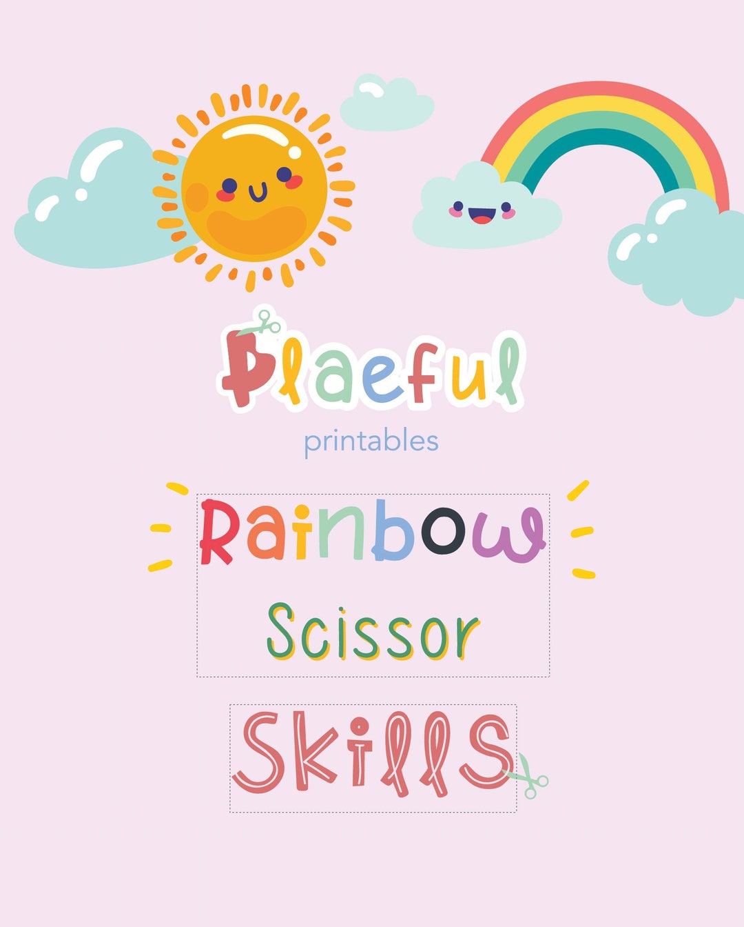 Rainbow Cloud Children's Learning Printable - Fine Motor Skills ...