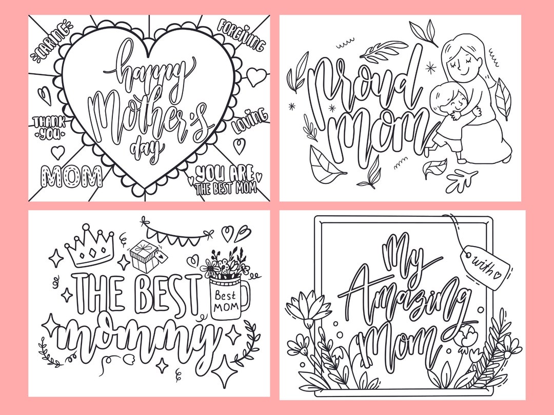 Mother's Day Coloring Pages: Kids Activity, Art Card (digital Download ...