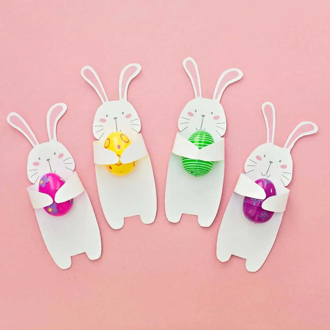 Bunny Holding Egg Easter Card: Kids Printable Craft (digital Download ...