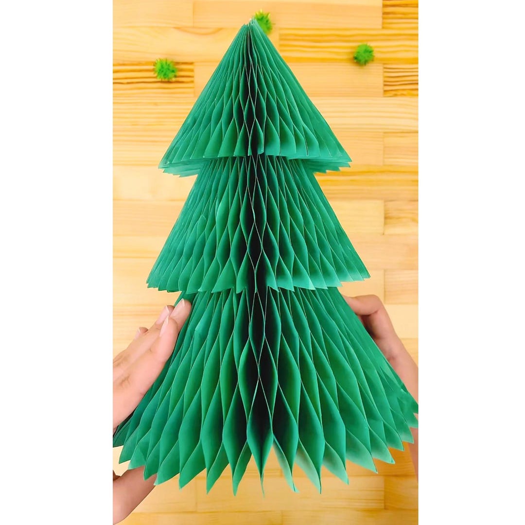 Honeycomb Paper Tree Template, Christmas Craft, Downloadable Template ...