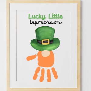 St. Patrick's Day Handprint Art: Shamrock, Leprechaun (digital Download ...