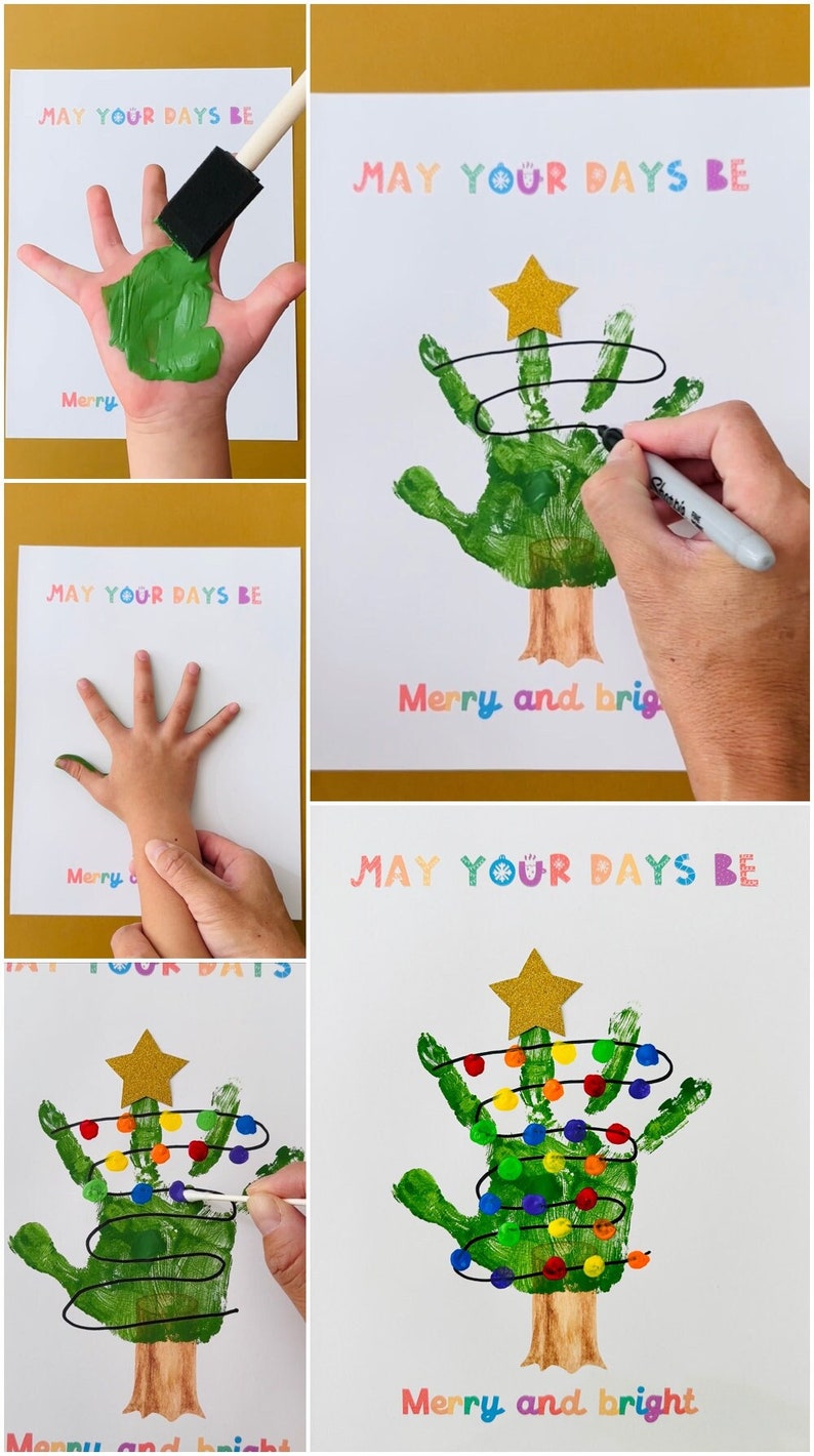 Christmas Tree Handprint Art: Holiday Keepsake (digital Download ...
