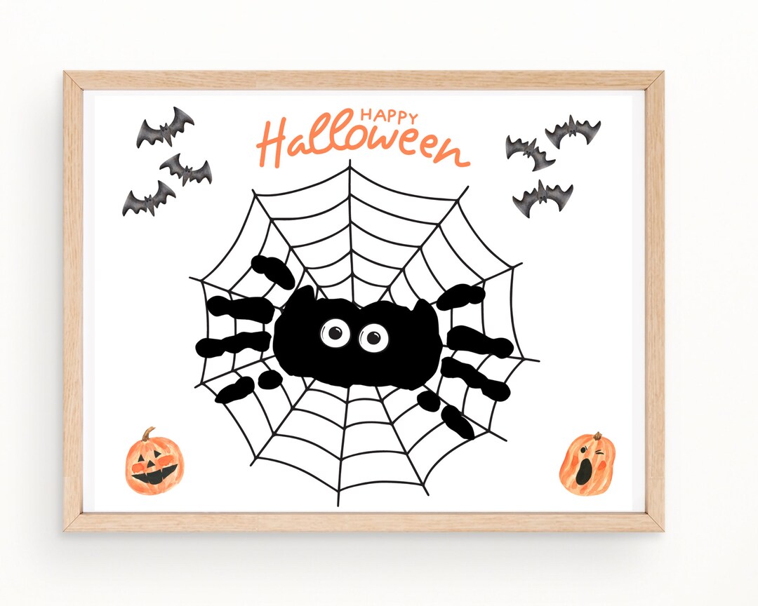 Spider Handprint Art Printable, Spider Printable, Halloween Art ...