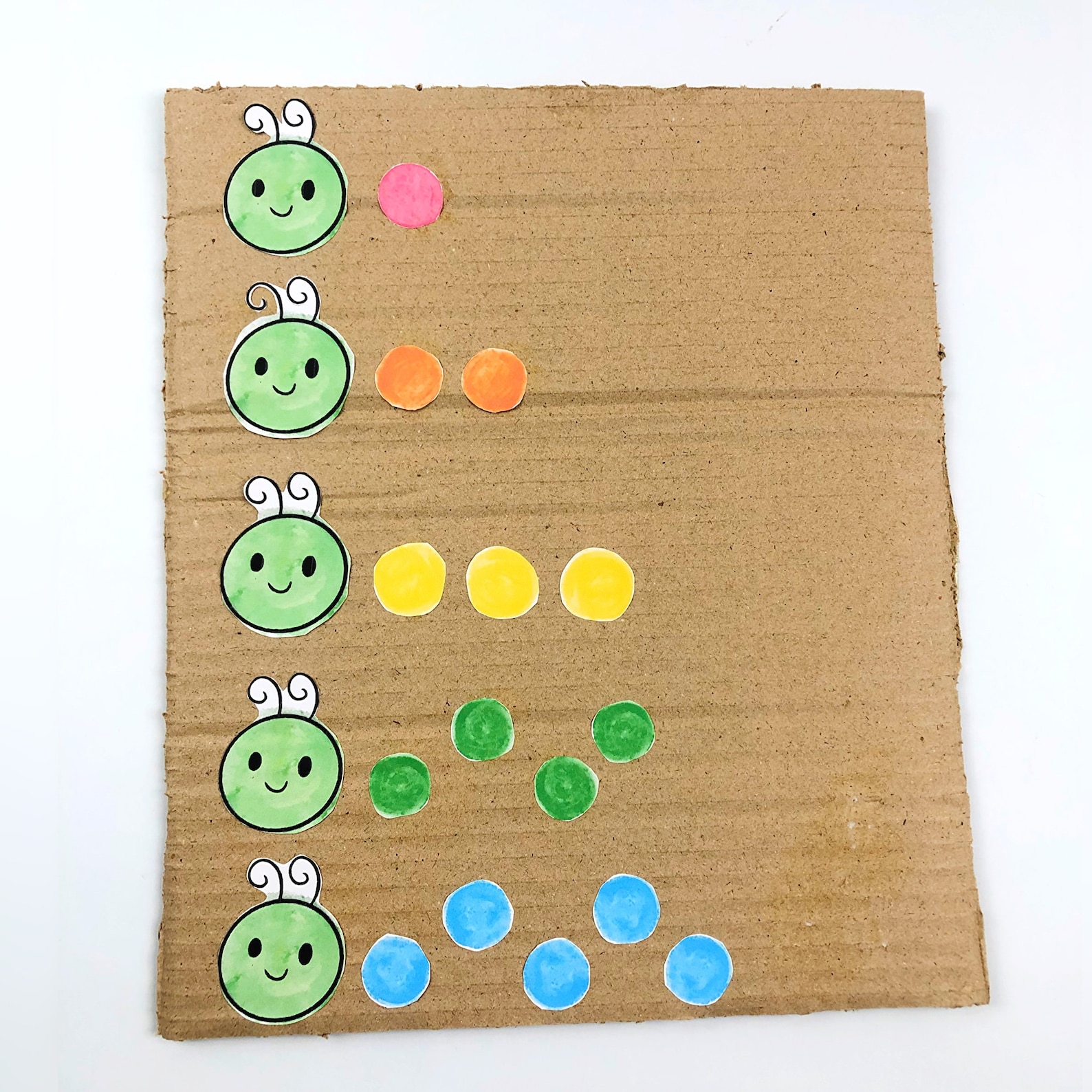 Caterpillar Counting Printable: Color Matching Preschool Game (digital ...