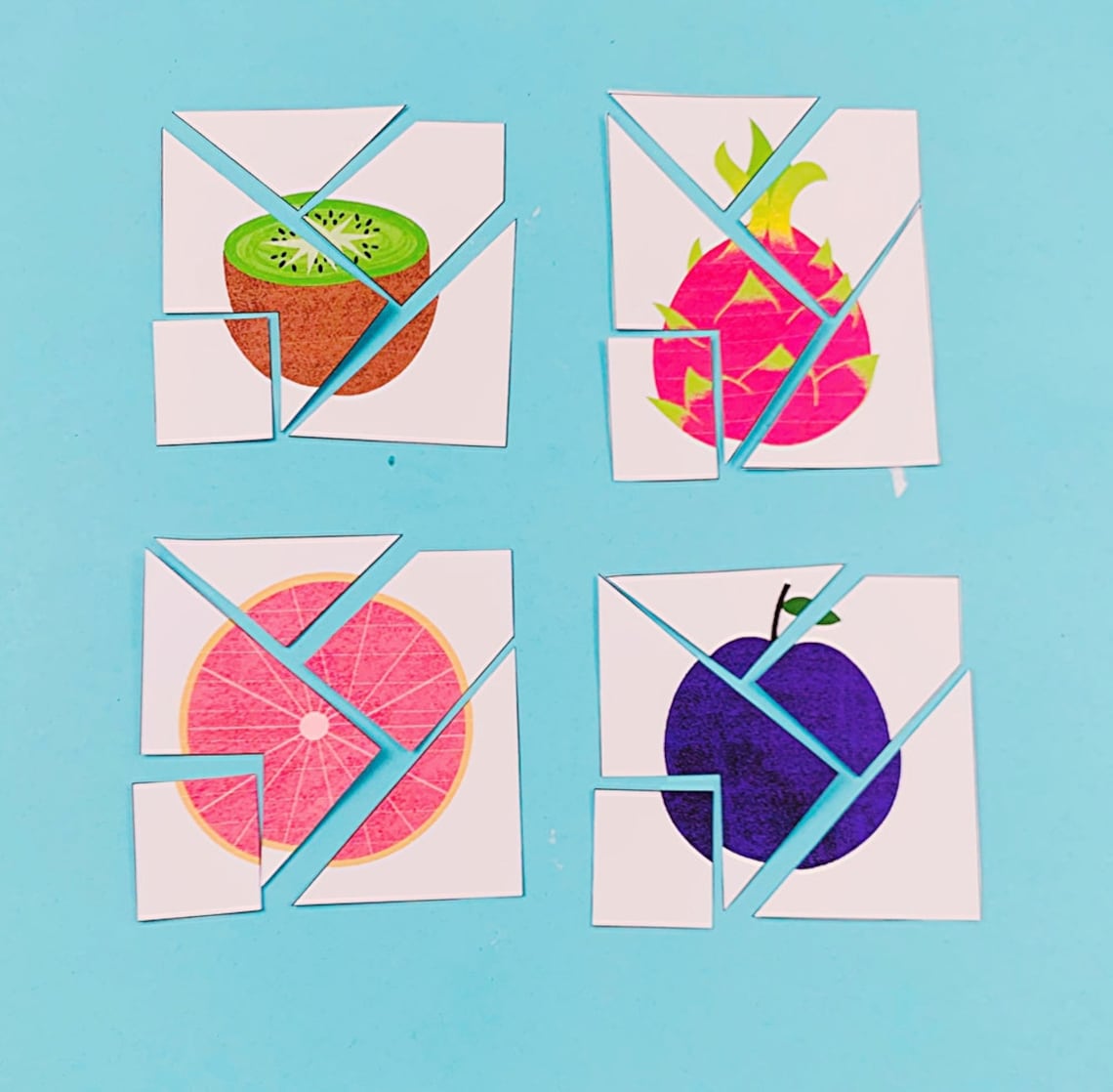 Fruit Puzzle Printable Fruit Printable Fruit Learning Color - Etsy