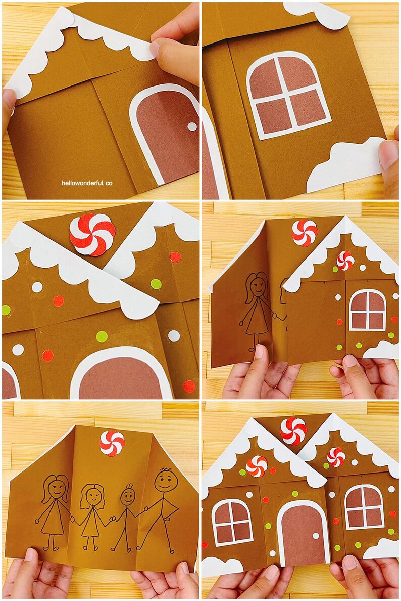 Gingerbread House Paper Craft Printable, Christmas Craft, Downloadable ...