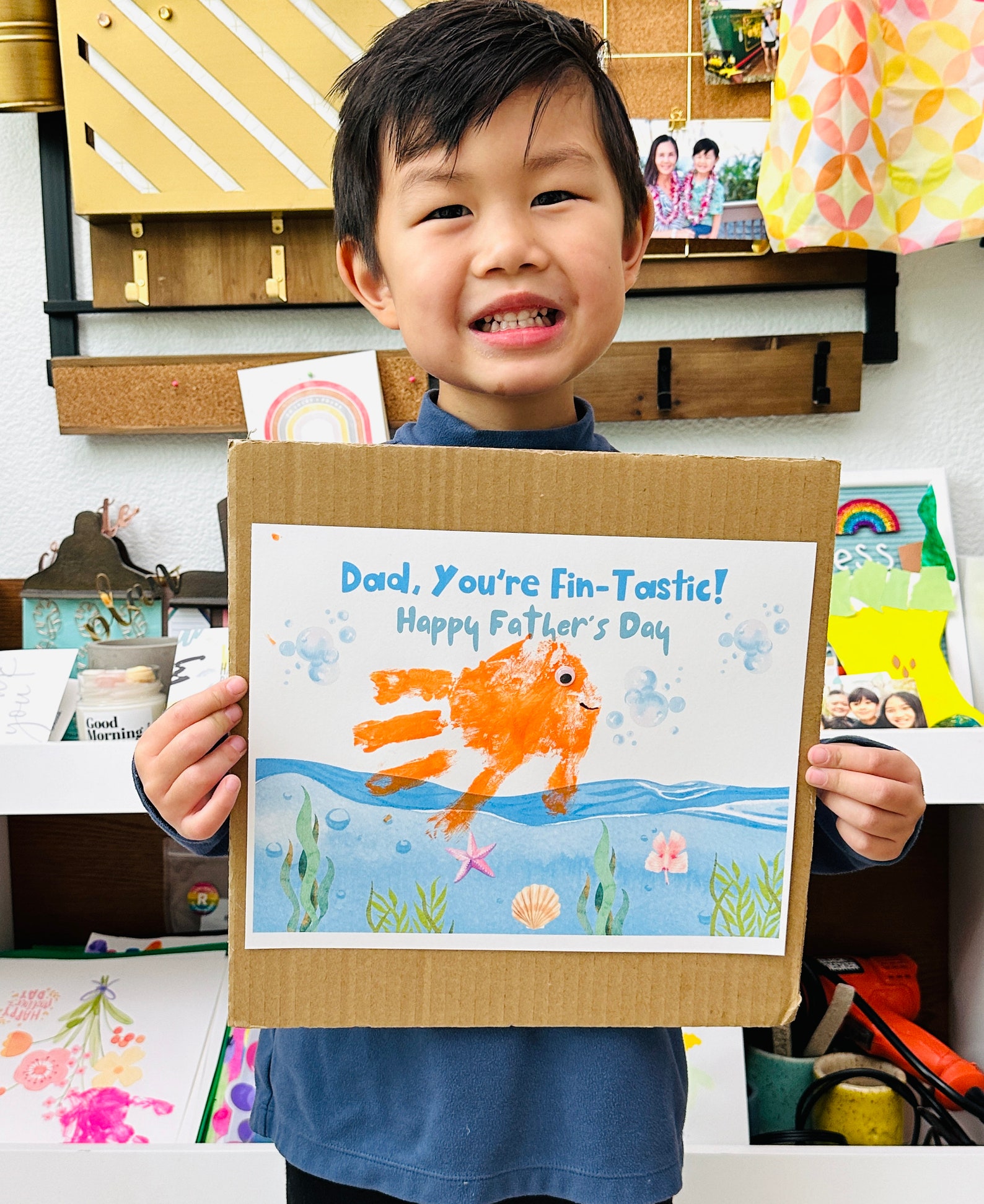 Father's Day Handprint Art, Father's Day Gift, Father's Day Printable ...