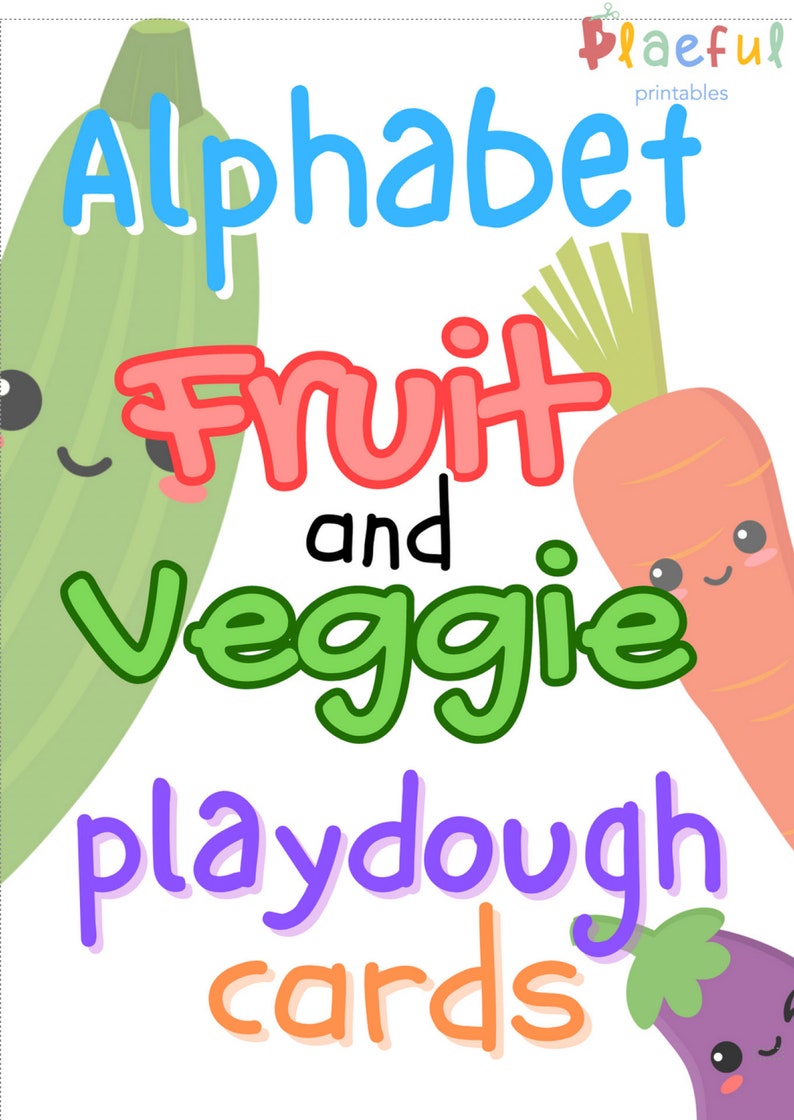 Alphabet Playdough Mats Play Doh Cards Fruit and Veggie - Etsy