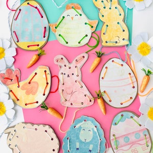 Easter Lacing Cards, Easter Craft, Easter Printable Card, Preschool ...