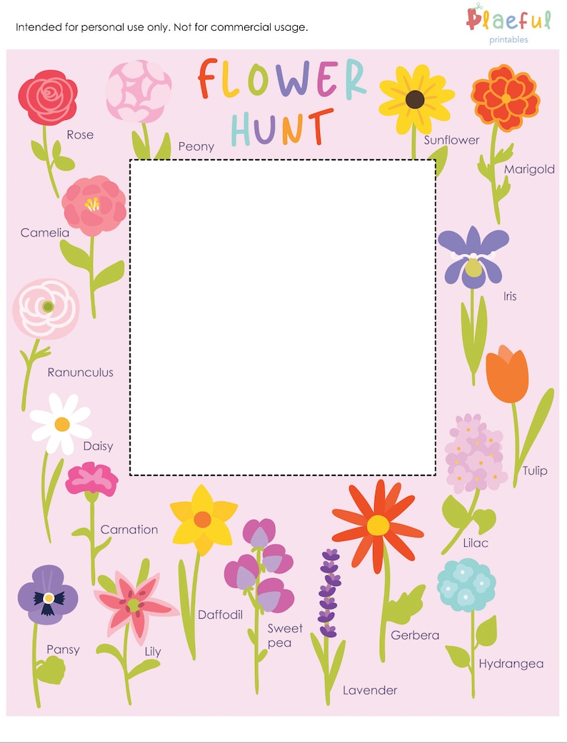 Flower Hunt Printable: Nature Learning Activity (digital Download) - Etsy