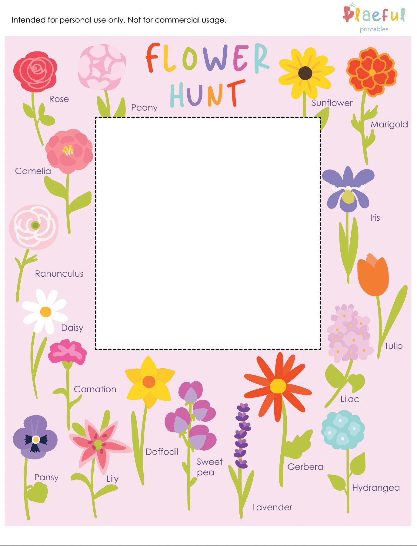 Flower Hunt Flower Printable Preschool Learning Nature - Etsy