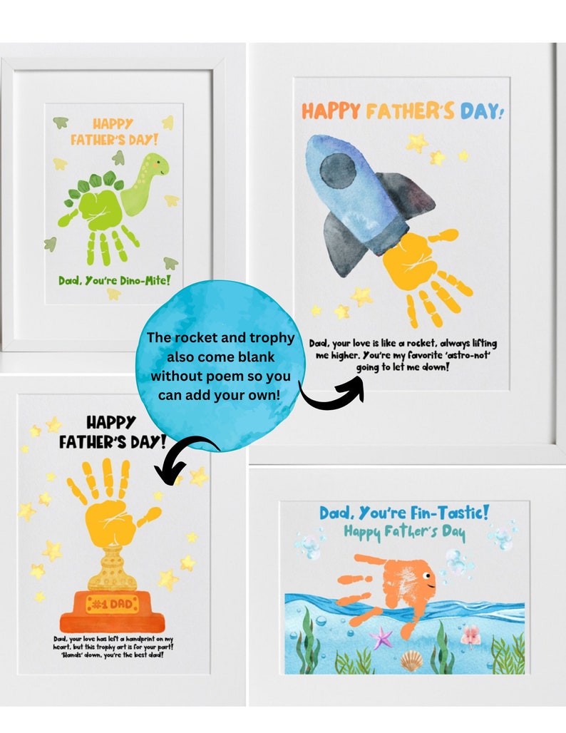 Father's Day Handprint Art: DIY Gift Card (digital Download) - Etsy