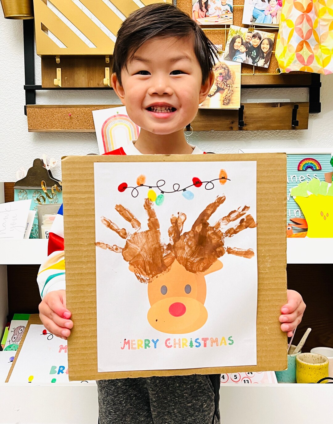 Rudolph Handprint Art Printable, Rudolph Printable, Rudolph Art Print ...